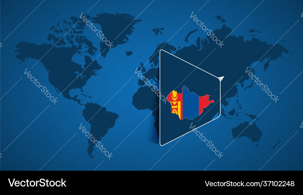 Detailed world map with pinned enlarged map Vector Image