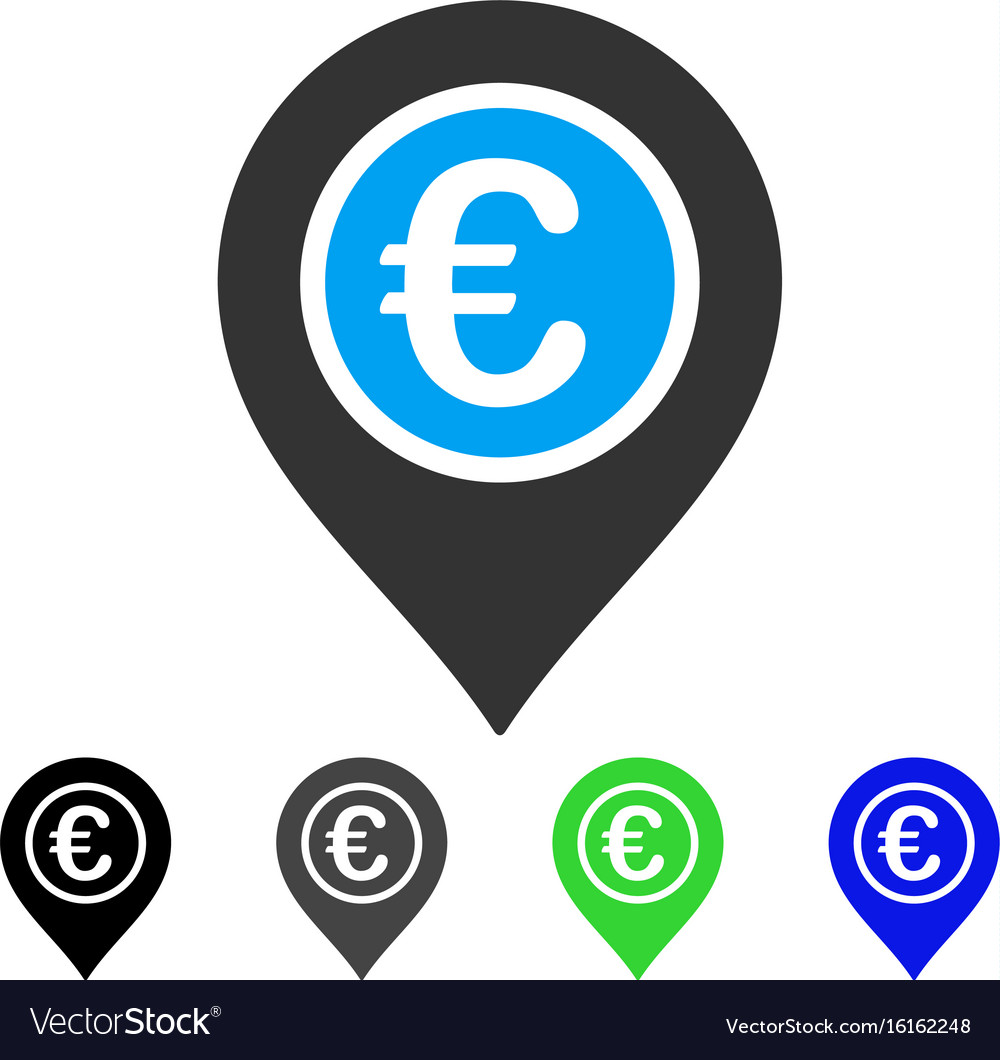 Euro pointer flat icon Royalty Free Vector Image