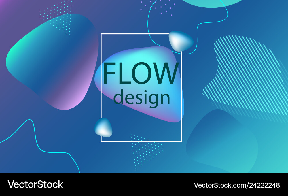 Flow shapes background wavy abstract cover Vector Image