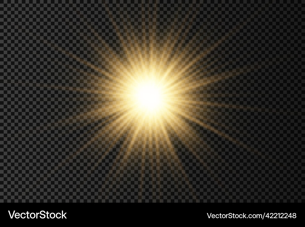 Glow bright light star yellow sun rays sunshine Vector Image