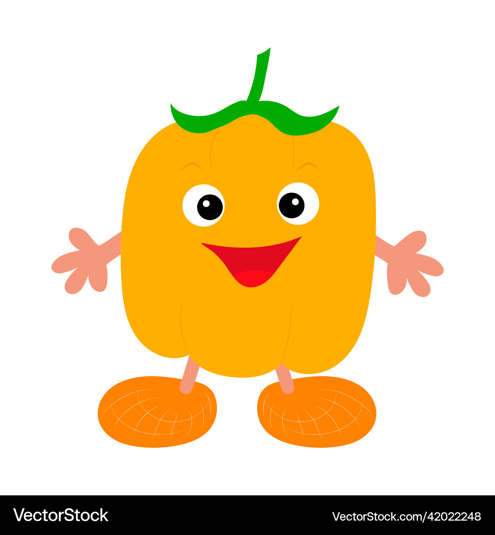 Healthy happy pepper vegetable character Vector Image
