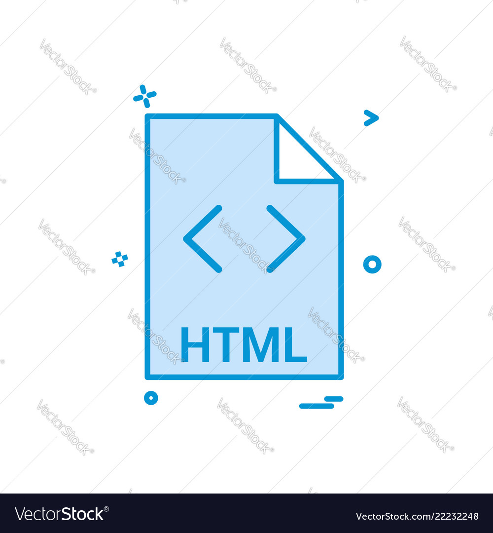 Html File Extension Format Icon Design Royalty Free Vector