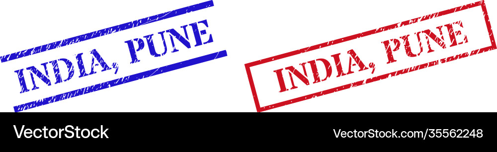 India pune textured scratched stamp seals with Vector Image