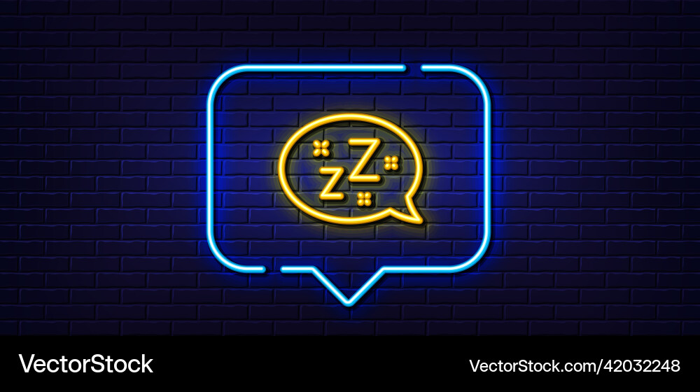 Sleep line icon zzz speech bubble sign chat Vector Image