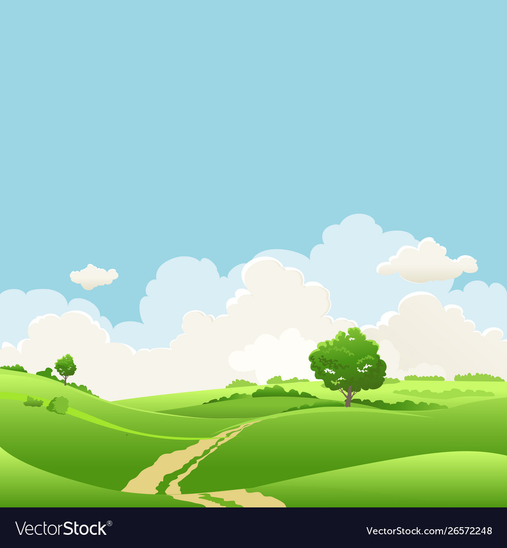 Summer seasonal landscape Royalty Free Vector Image