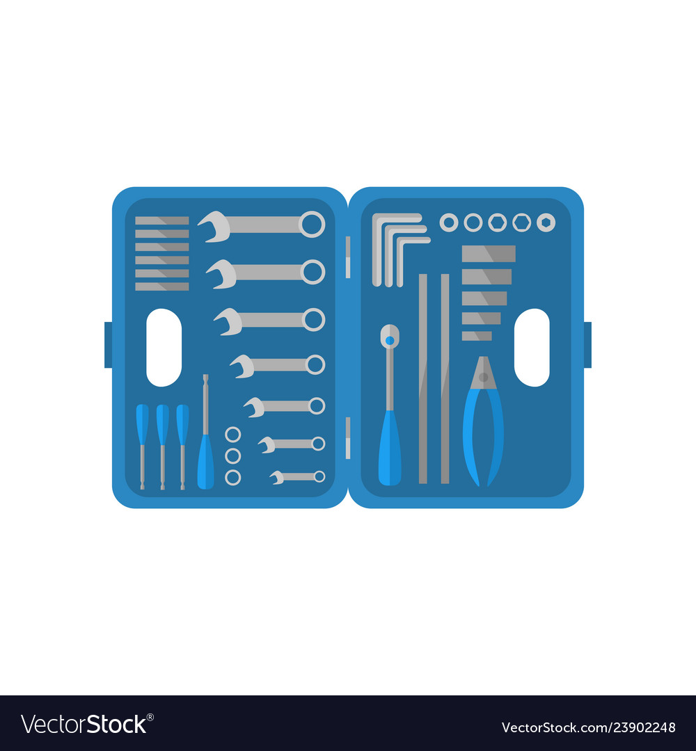 Tool kit construction toolbox instruments Vector Image