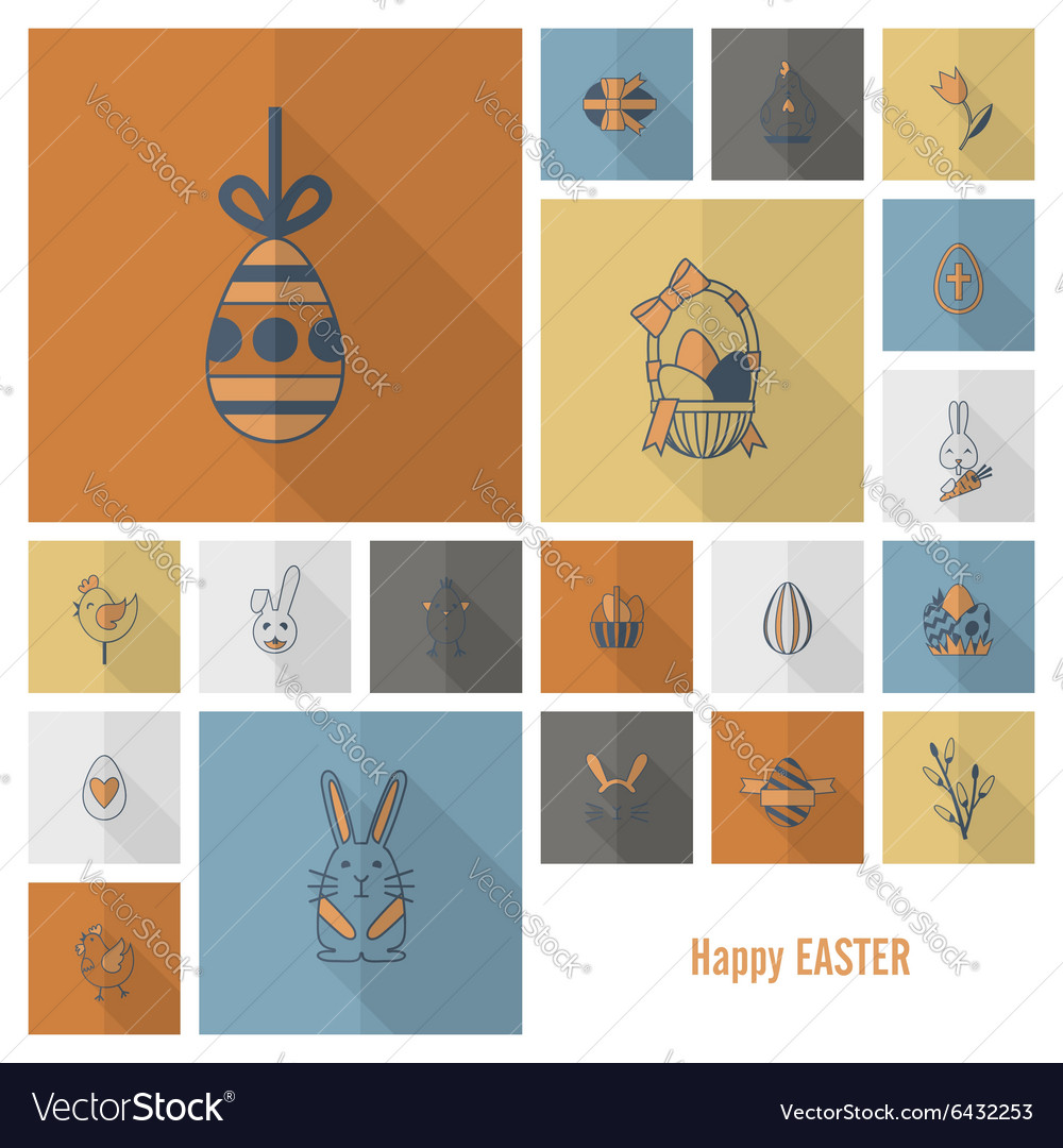 Celebration easter icons Royalty Free Vector Image