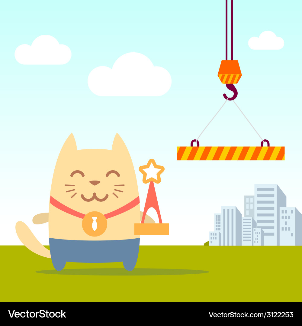 Character winner with a medal colorful flat Vector Image