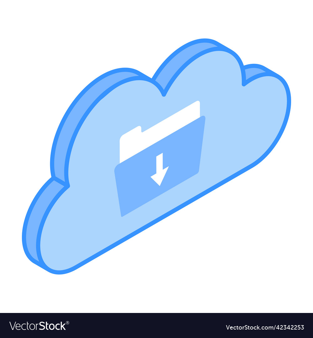 Cloud folder Royalty Free Vector Image - VectorStock