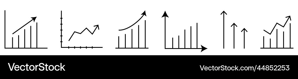 Collection of growth icons Royalty Free Vector Image
