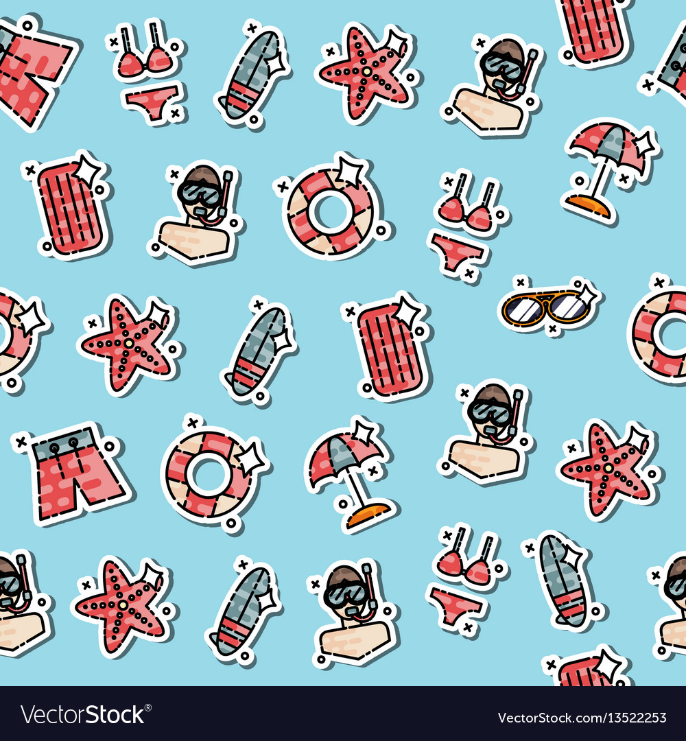 Colored swimming pattern Royalty Free Vector Image