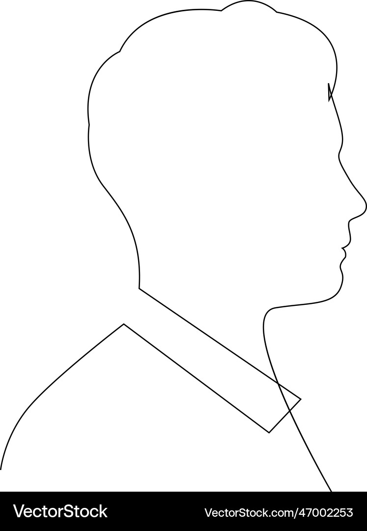 Continuous single line drawing of man profile view