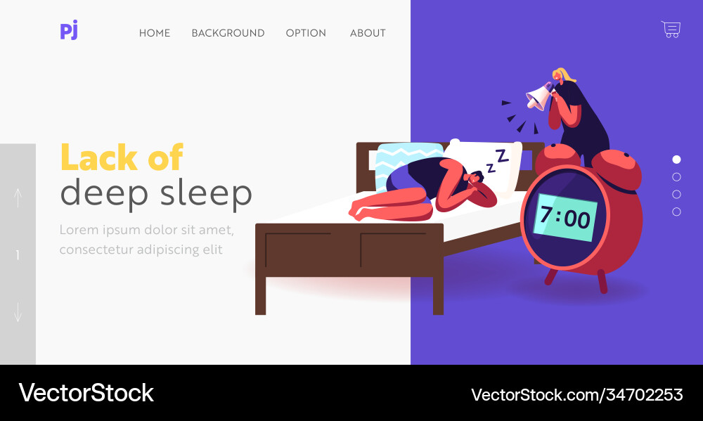 Deep sleep dreaming or nap landing page template Vector Image
