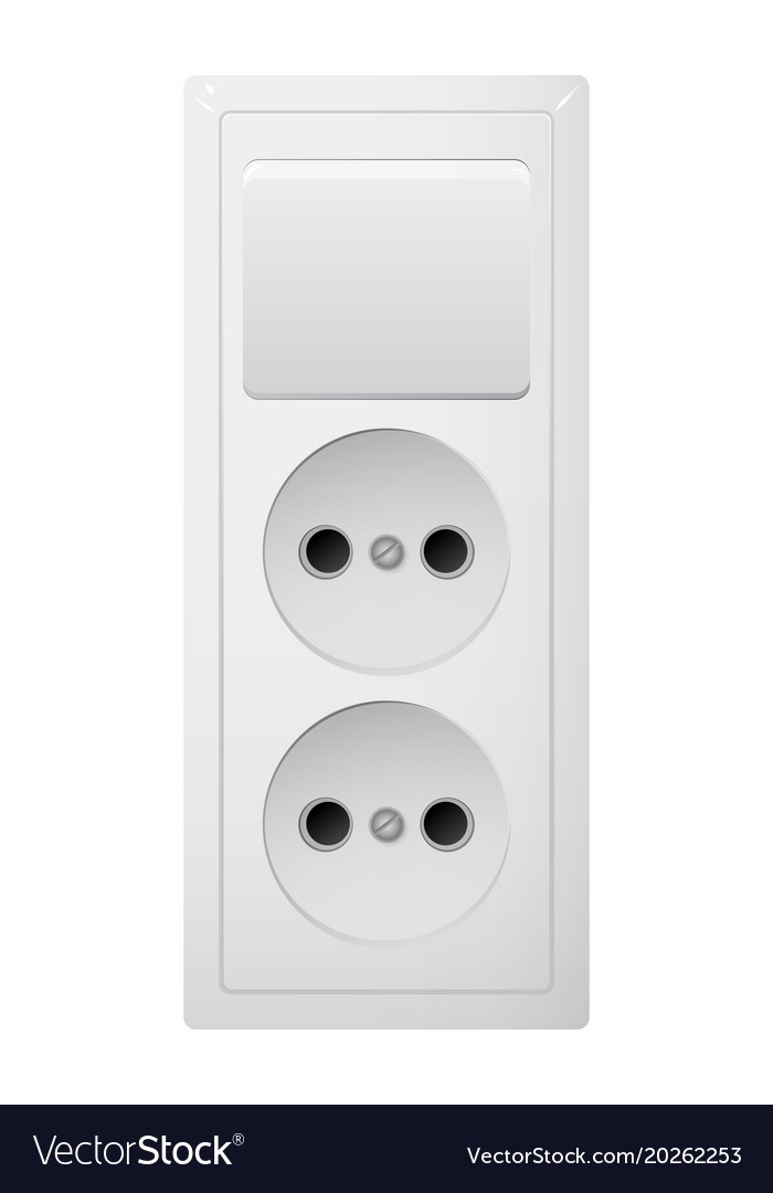 Electrical socket type c with switch receptacle Vector Image