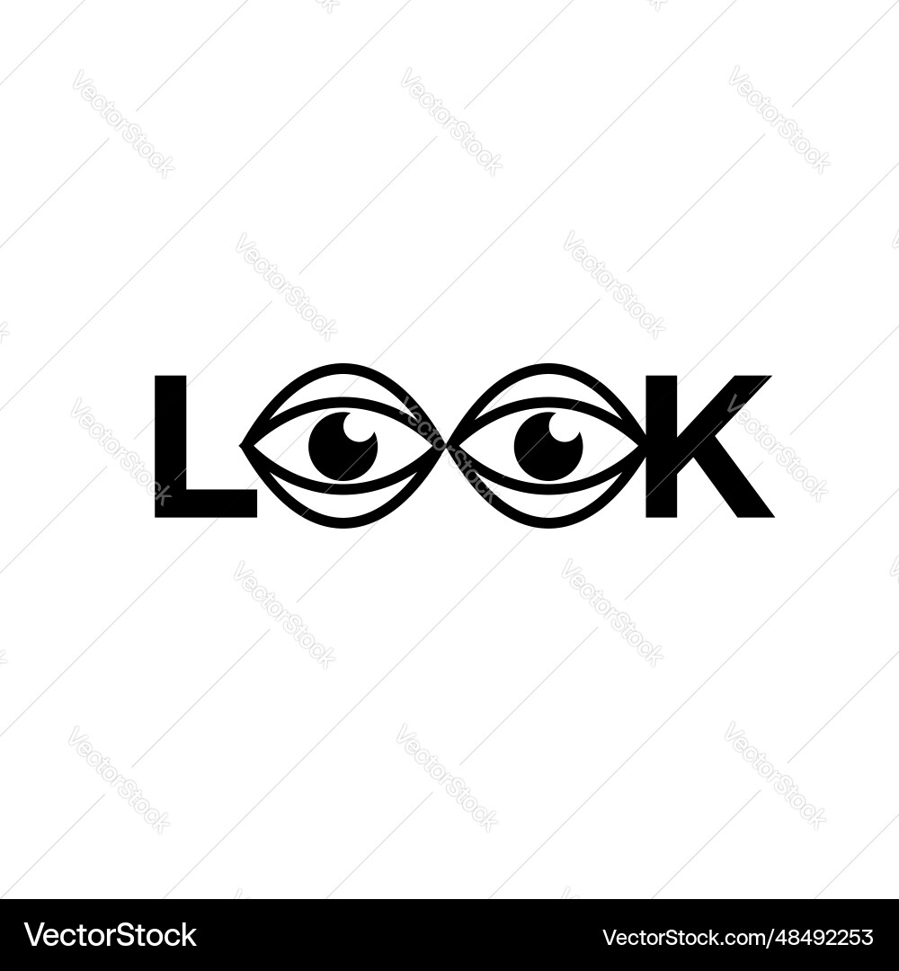 Eye letter look logo icon design template Vector Image