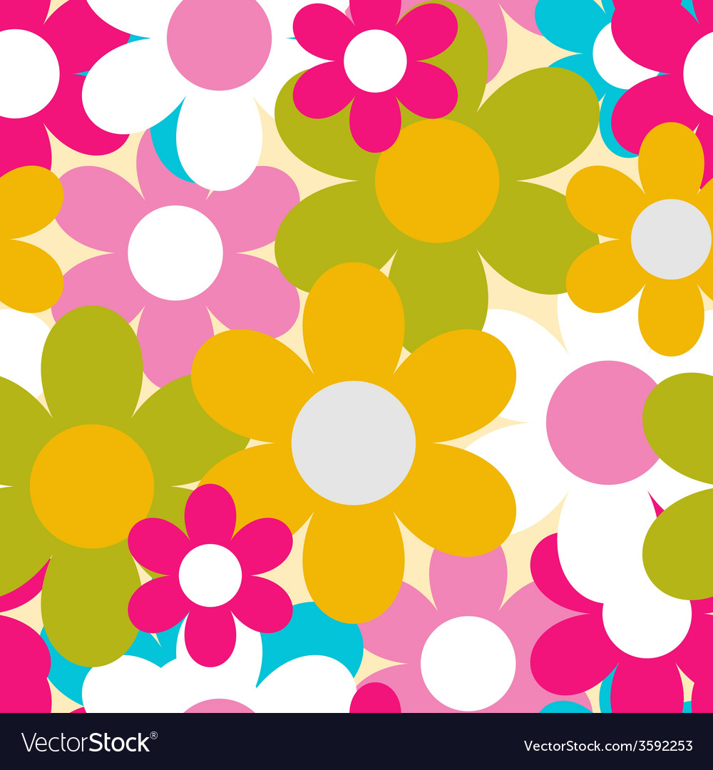 Flowers nature seamless pattern background Vector Image