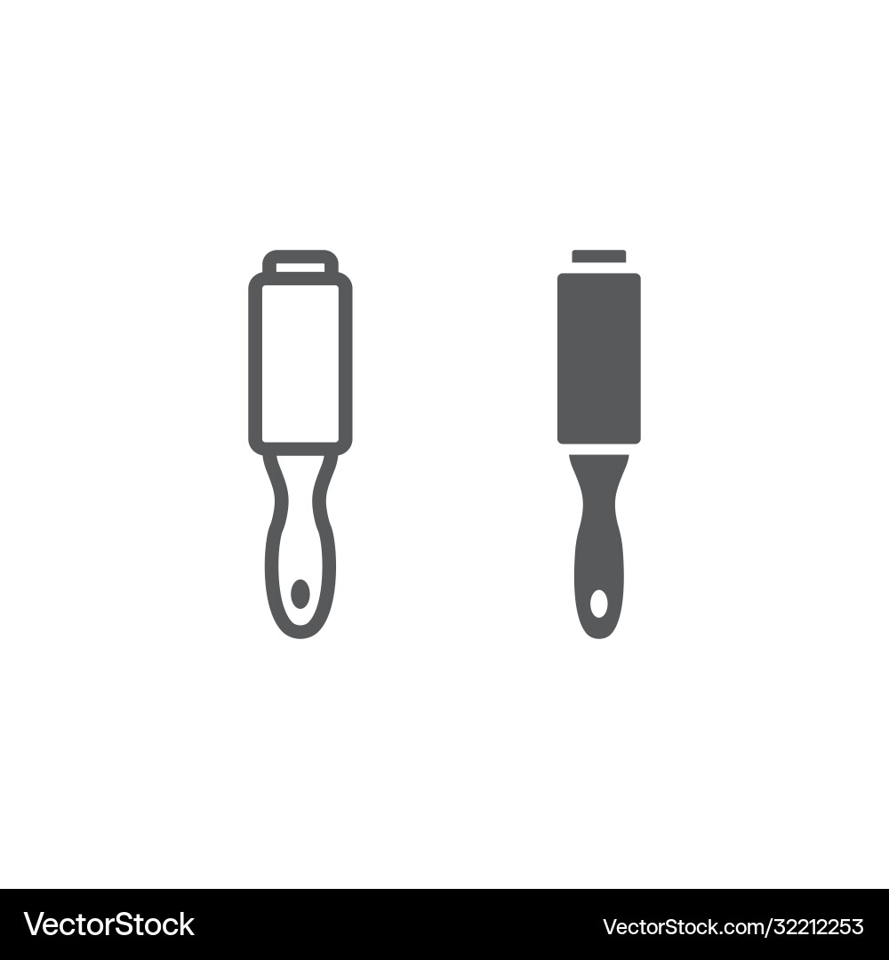 Lint roller clothes line and glyph icon cleaner Vector Image
