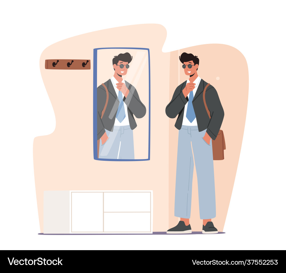 Man going to work handsome male character wearing Vector Image