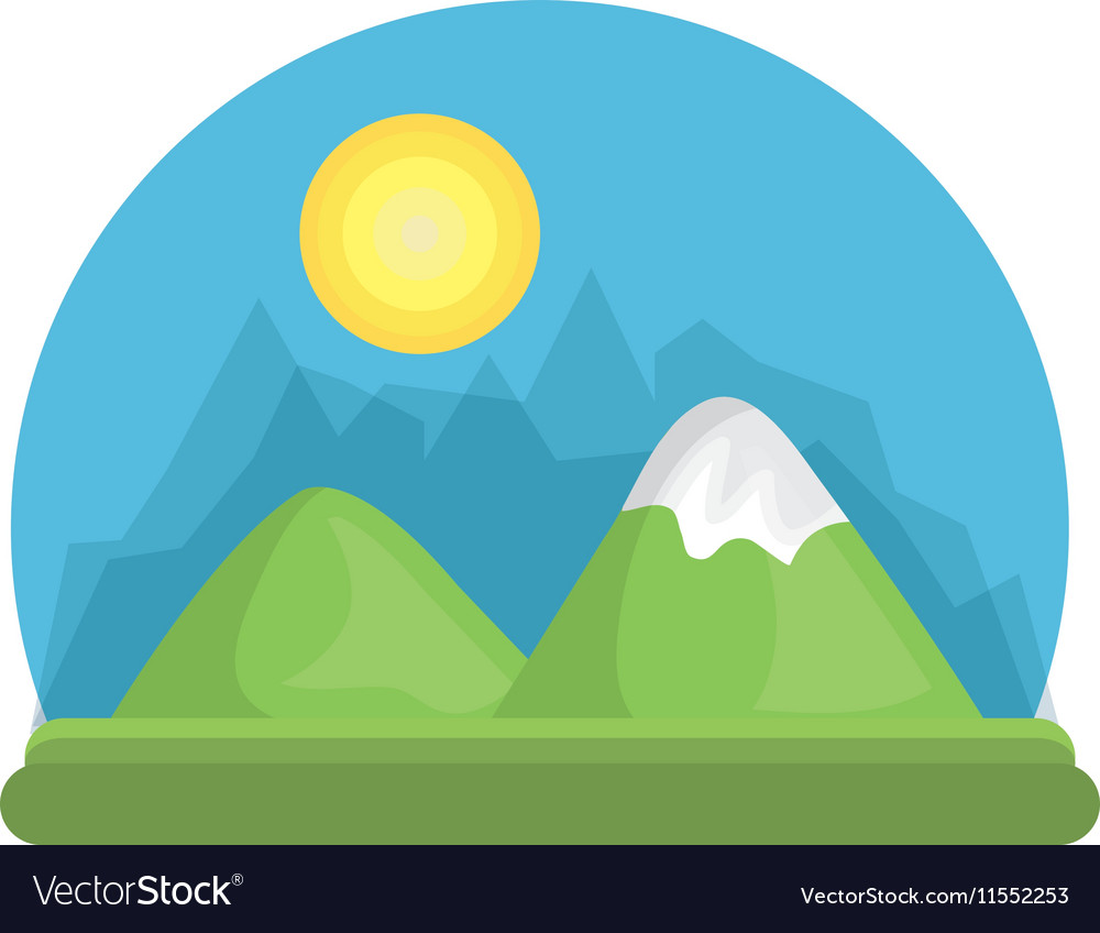 Mountains glacier isolated icon Royalty Free Vector Image