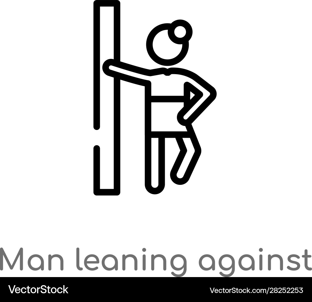 Outline man leaning against wall icon Royalty Free Vector