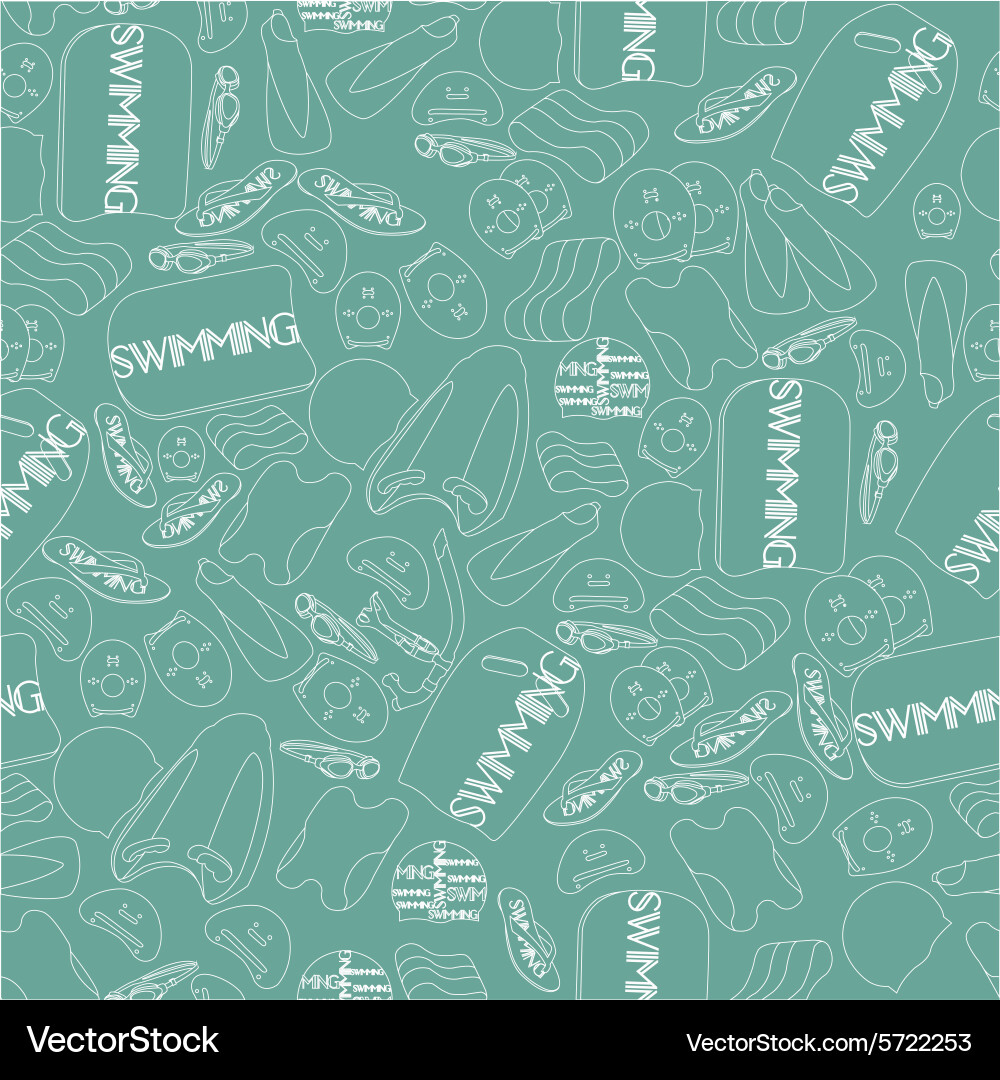 Professional swimming equipment seamless Vector Image