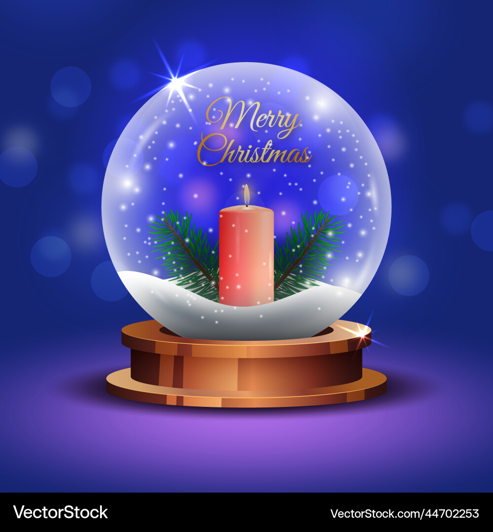 Realistic christmas snowball globe design Vector Image