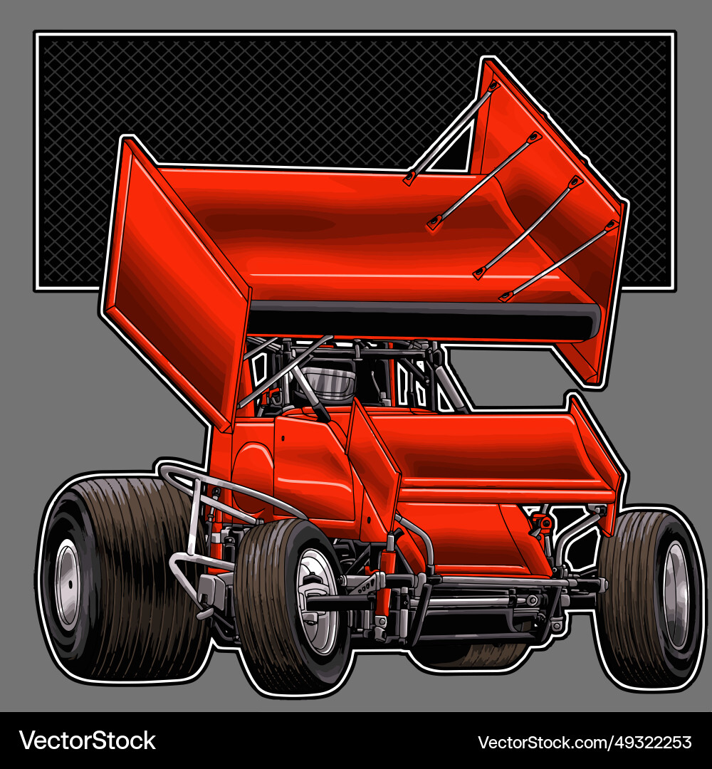 Red drag racing car with black strip Royalty Free Vector