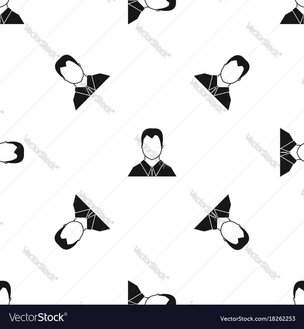User pattern seamless black Royalty Free Vector Image