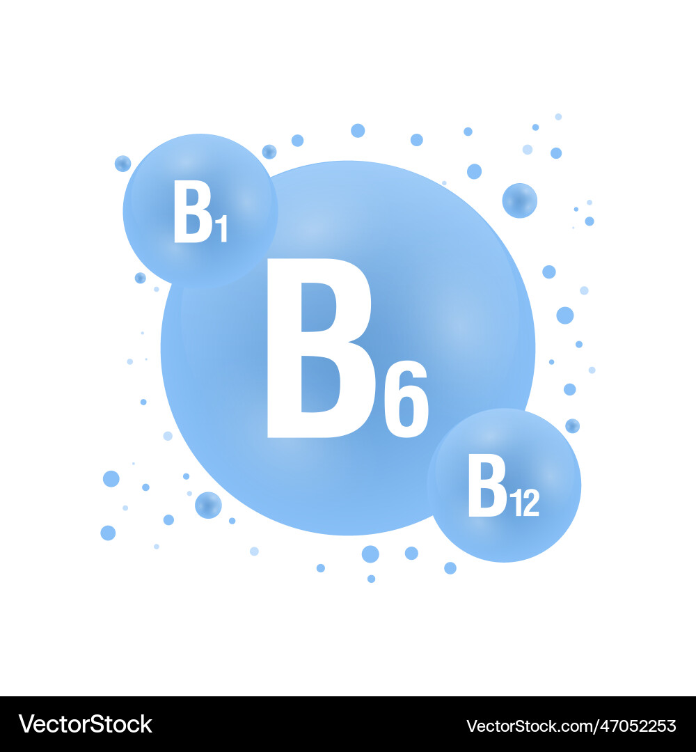Vitamin b complex b1 b6 and b12 medical Royalty Free Vector