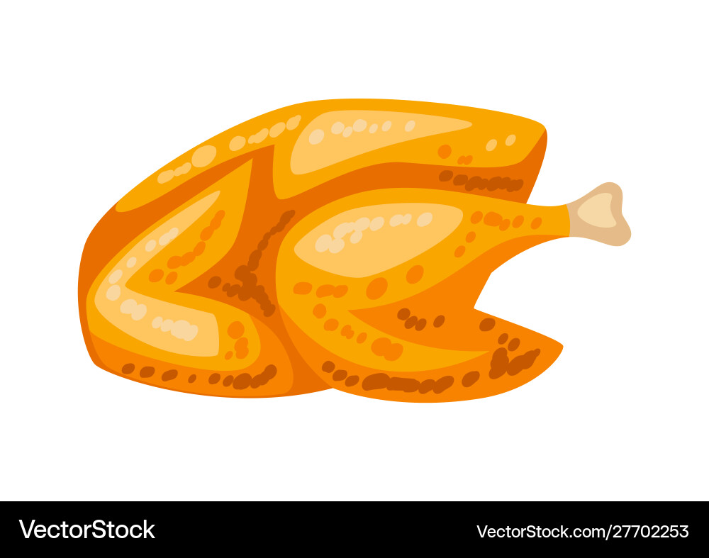 Whole roast chicken illustration Royalty Free Vector Image