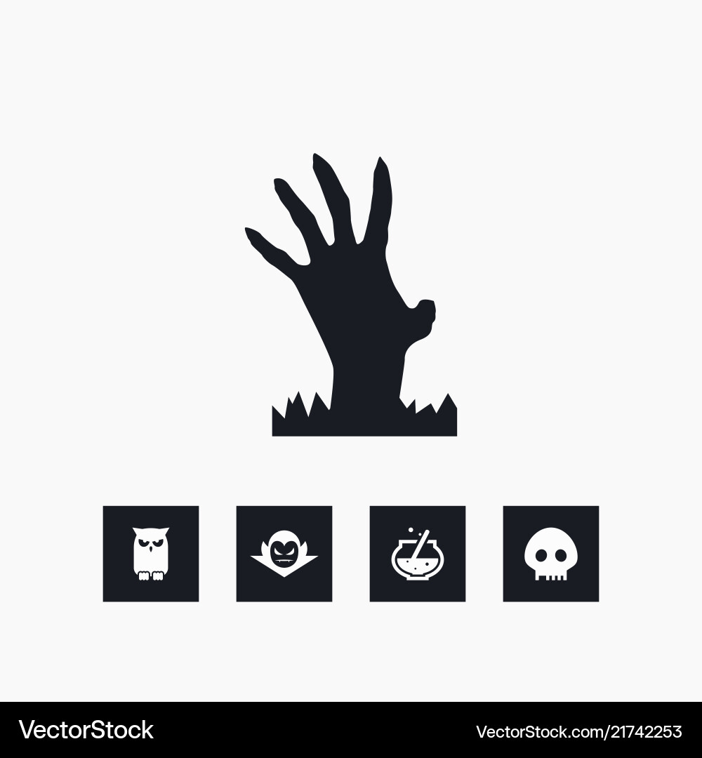 Zombie hand icon halloween simple sign Royalty Free Vector