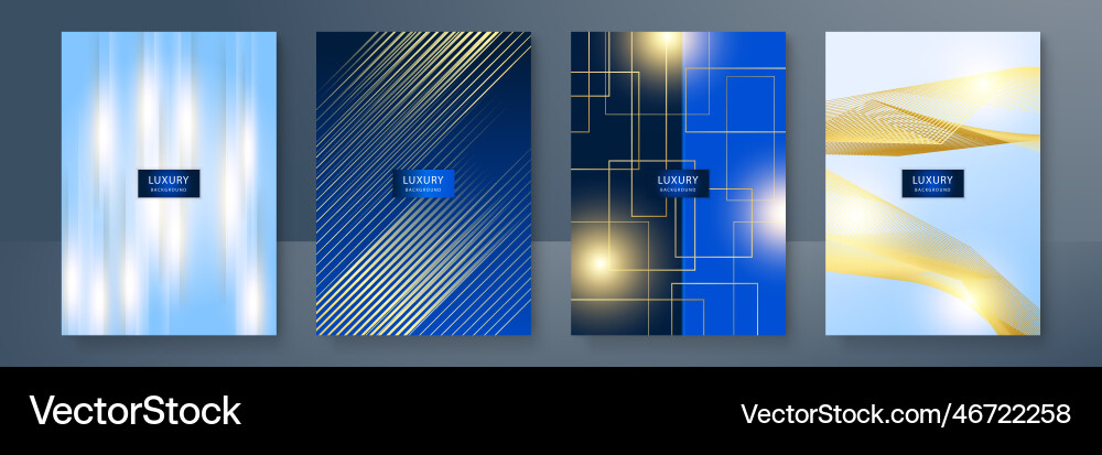 Abstract luxury blue gold line metallic direction Vector Image