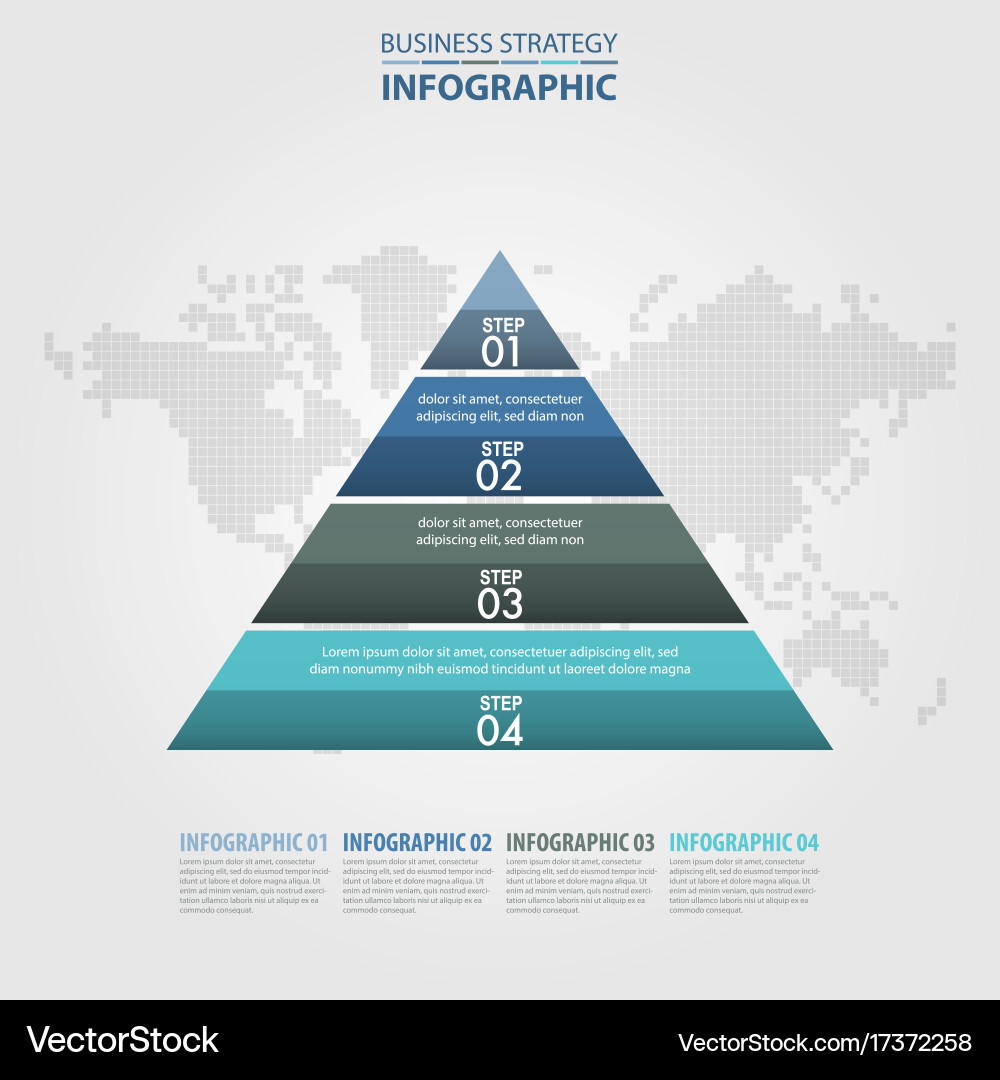 Business infographics pyramid steps strategy Vector Image
