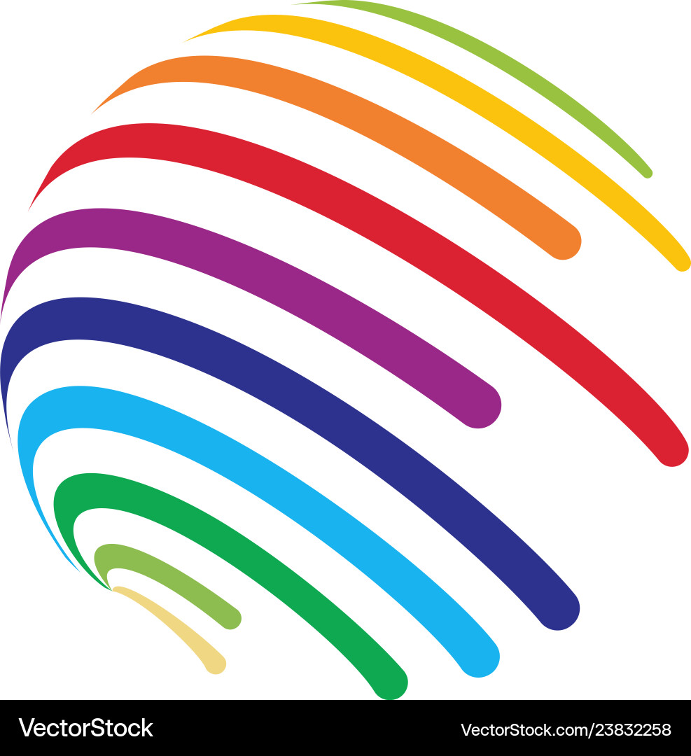 Colorful wire world logo icon Royalty Free Vector Image