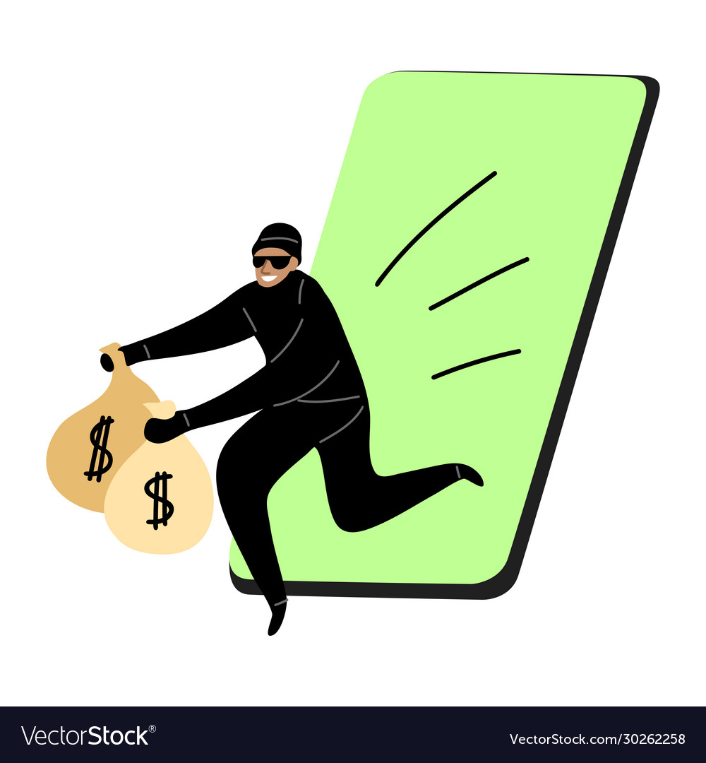 Cyber hackers thief stealing money from Royalty Free Vector