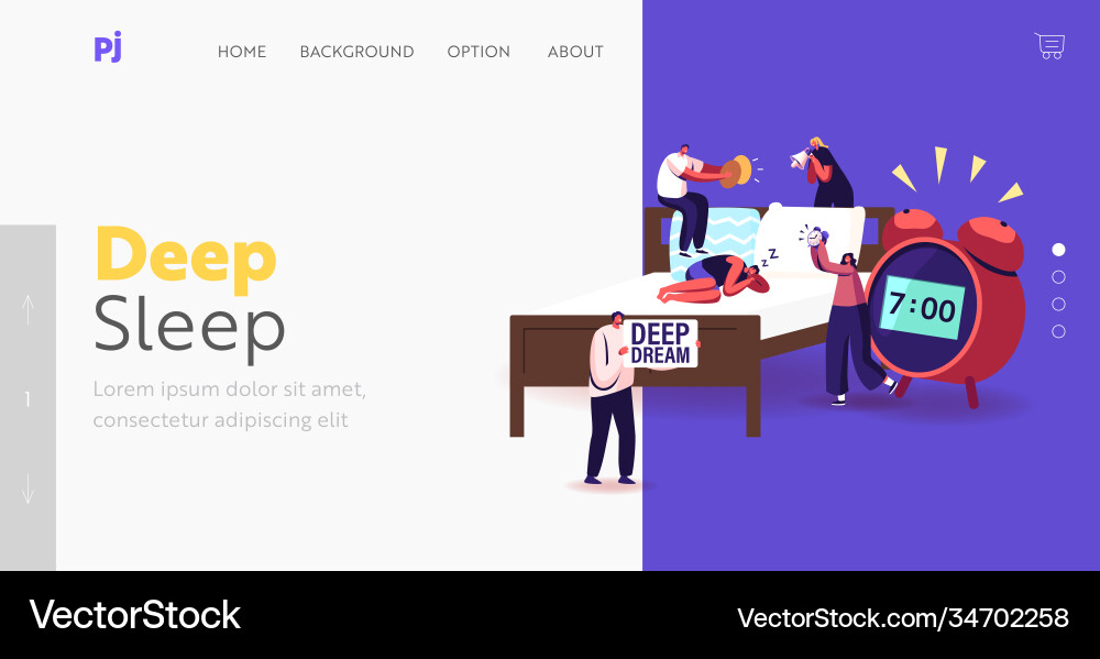 Deep sleep phase dreaming or nap landing page Vector Image