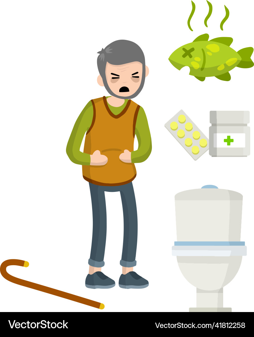 Diarrhea upset stomach Royalty Free Vector Image