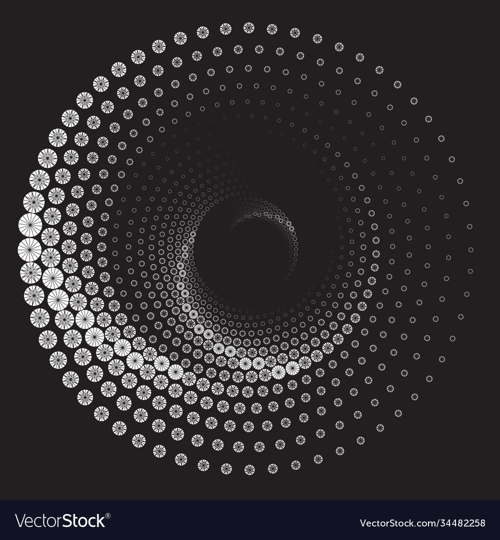 Dotted halftone spiral pattern or texture dot Vector Image