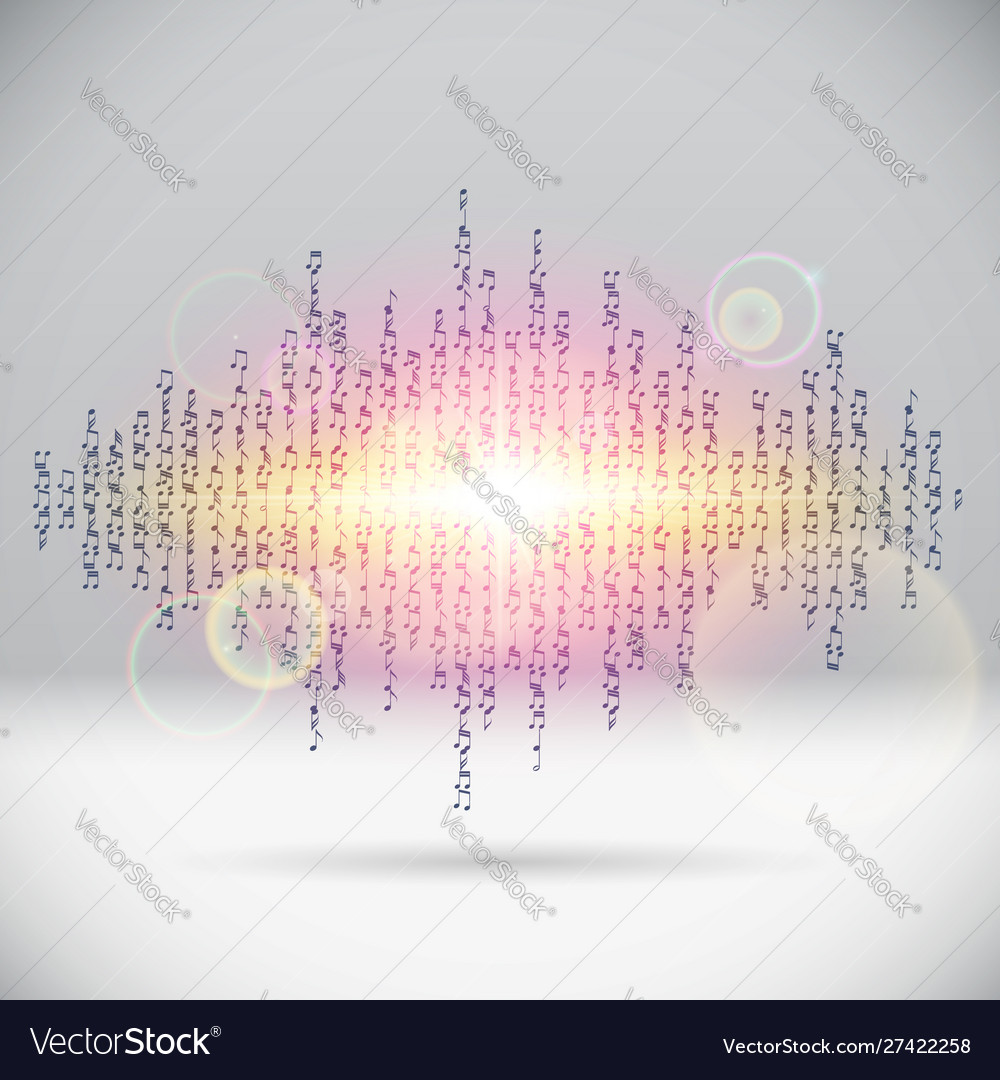 Exploding party music wave made notes Royalty Free Vector