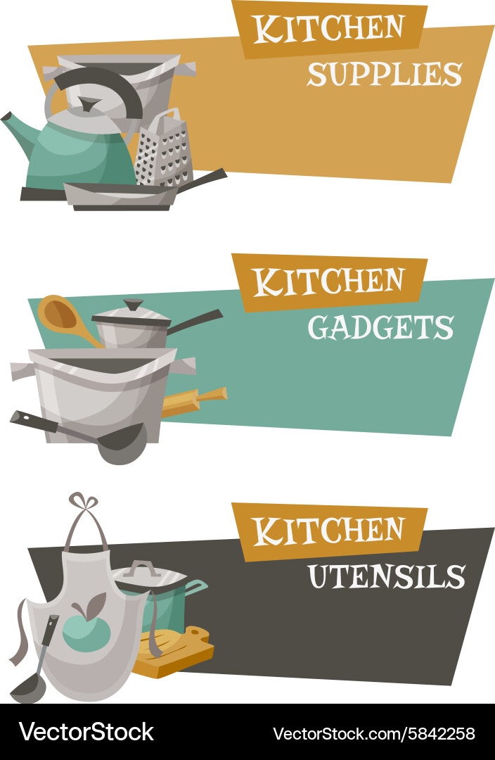 Kitchen utensils icons set Royalty Free Vector Image