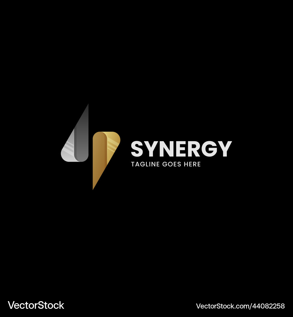 Logo synergy gradient colorful style Royalty Free Vector