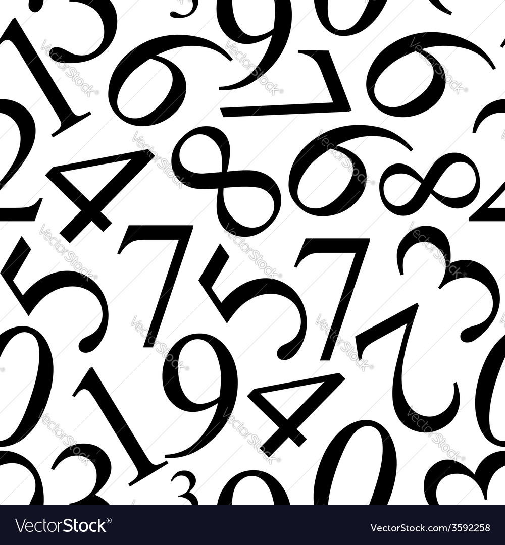 Numbers seamless pattern background Royalty Free Vector