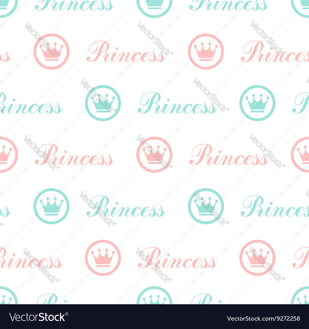 Princess seamless pattern background Royalty Free Vector