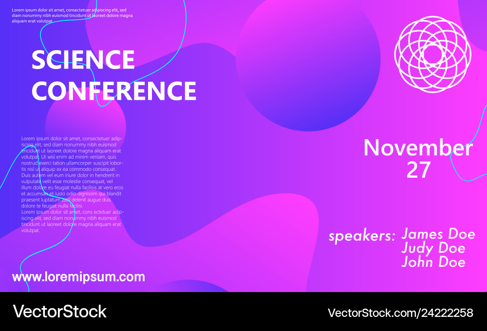 Science conference invitation design template Vector Image