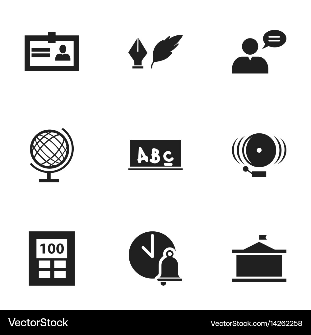 Set of 9 editable university icons includes Vector Image