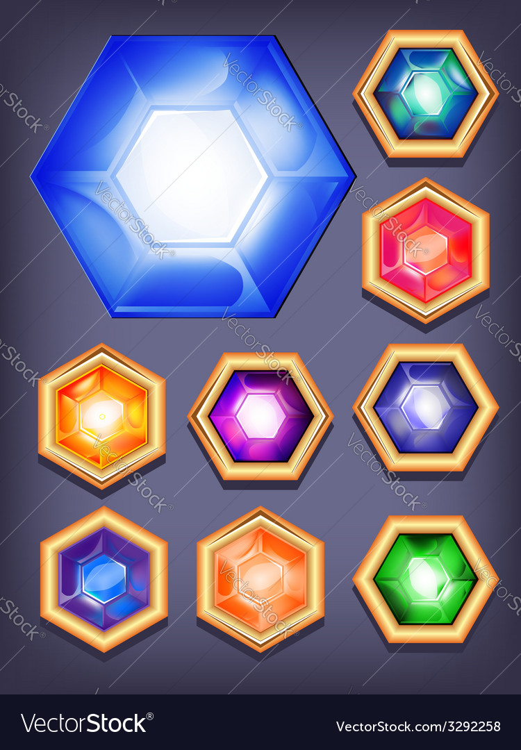Set of colorful shiny jewels Royalty Free Vector Image