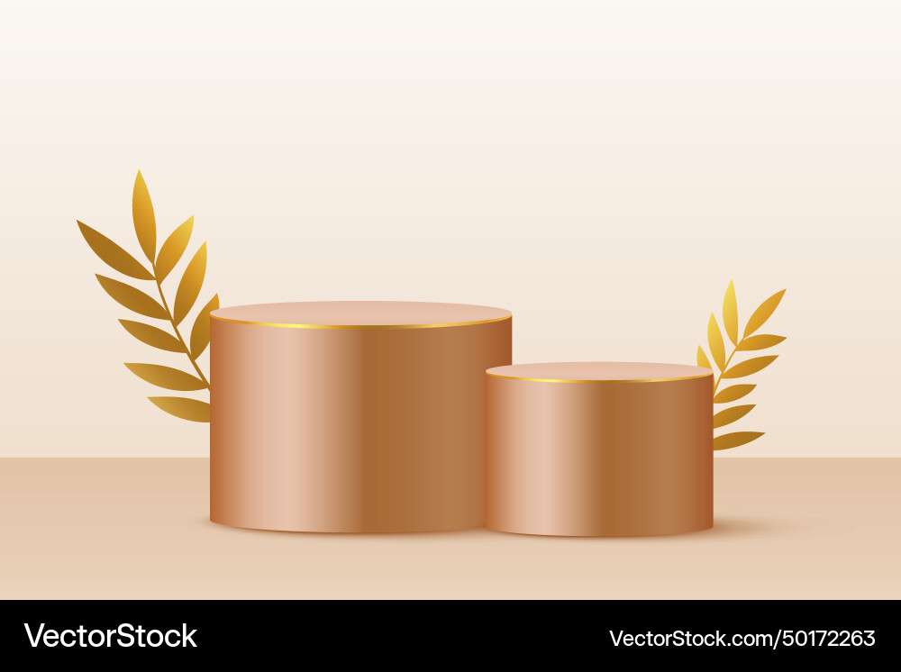 3d pedestal stand background for object showcase Vector Image