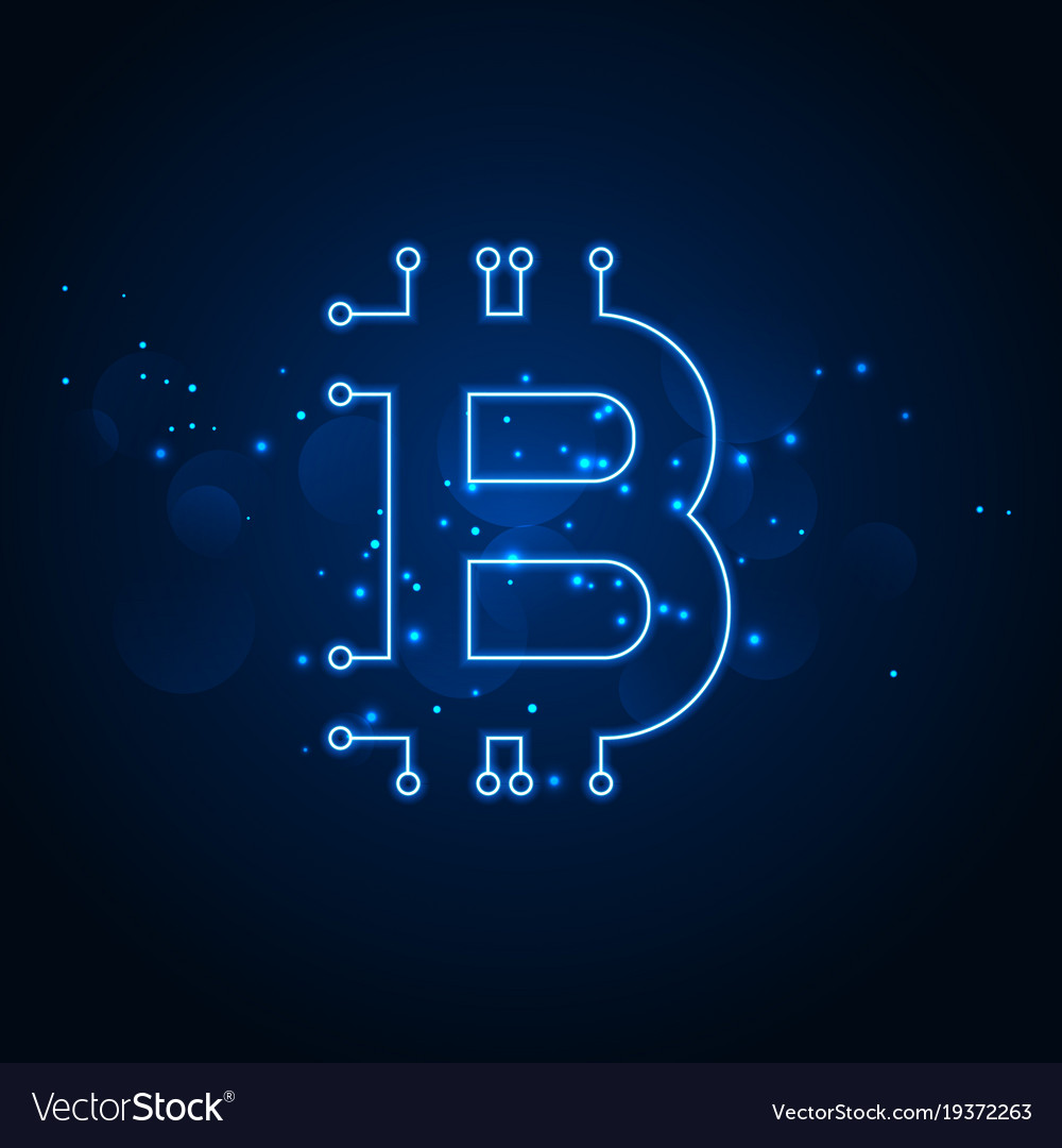 Bitcoin technology network digital background Vector Image