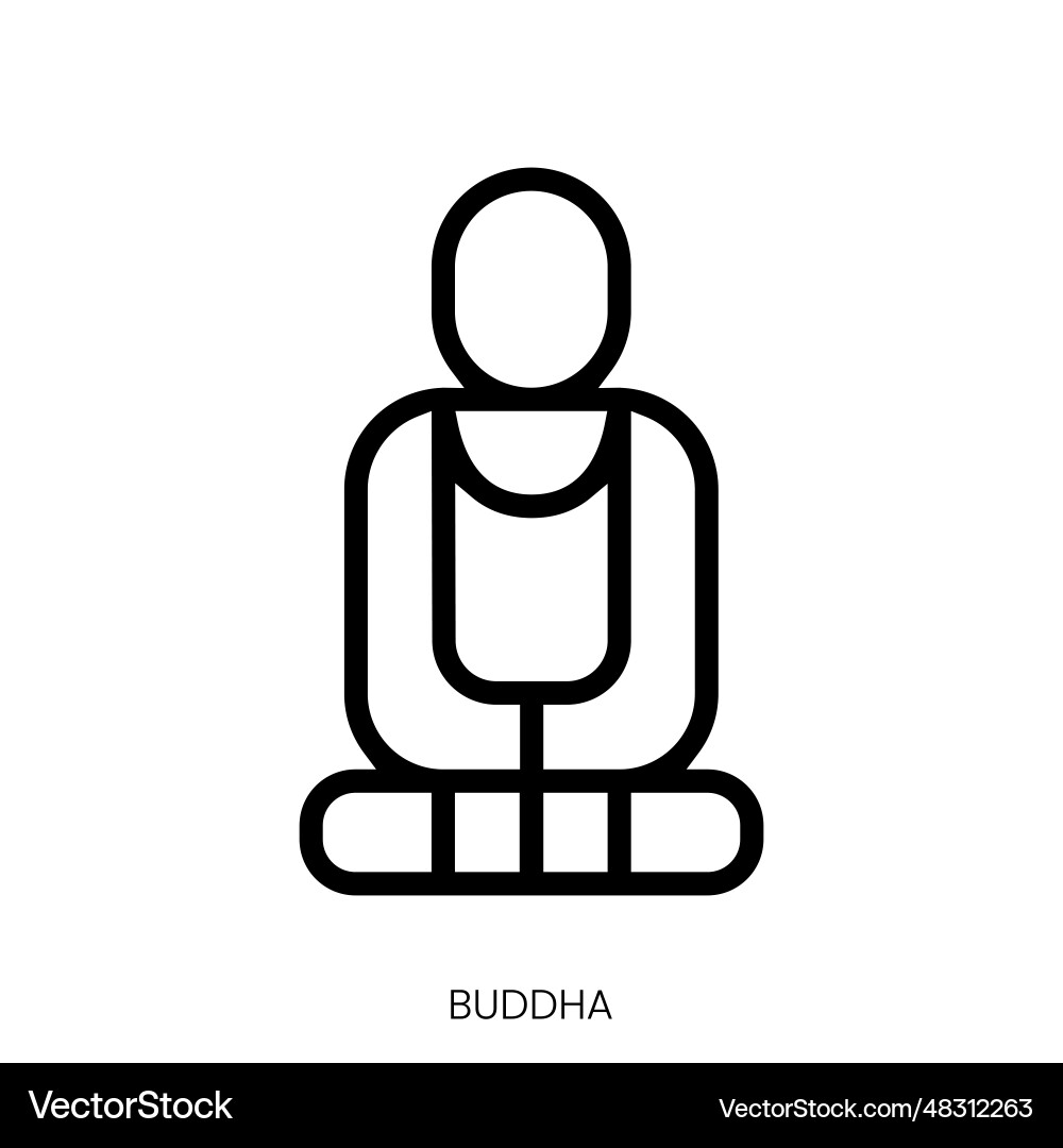 Buddha icon line art style design isolated Vector Image