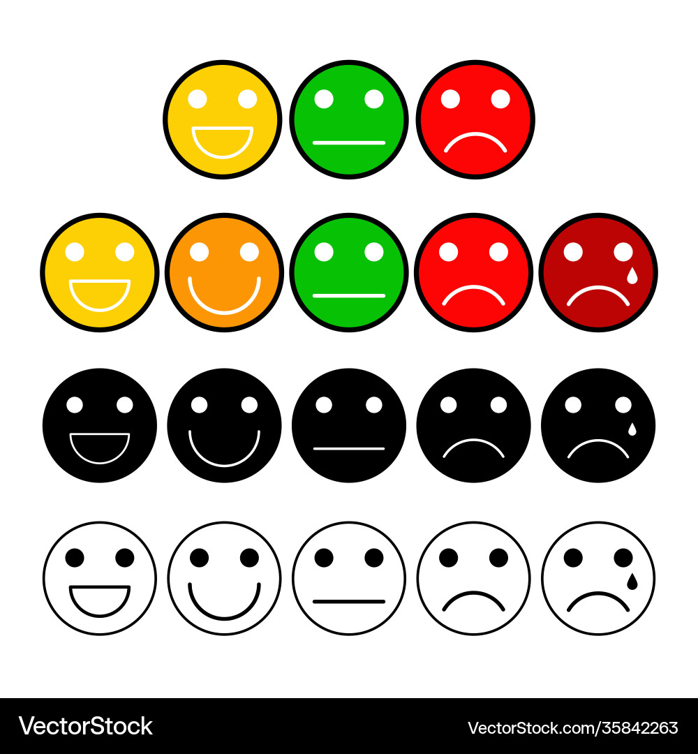 Customer opinion survey buttons set mood grade Vector Image